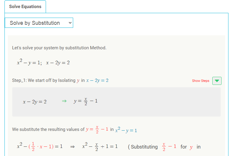 Simultaneous Equations Problem Solving